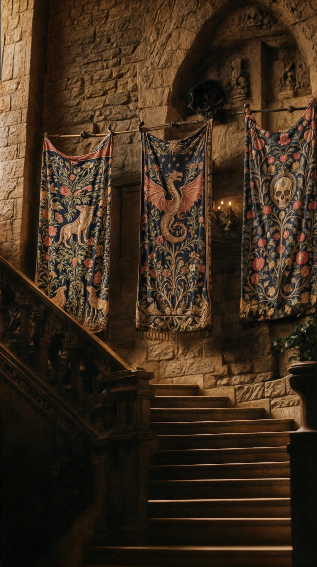 Medieval Tapestry Turkish Towel: Gothic Dragon, Wolves, Skull Decor - Etsy