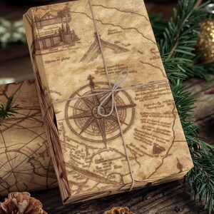 Fantasy Map Wrapping Paper & Gift Tag Stickers for Magic Lovers - Etsy
