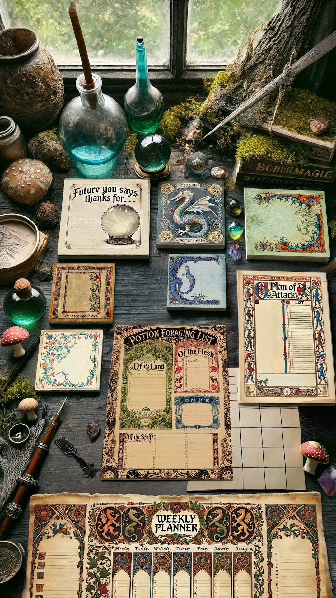 Magic Sticky Notes, Sticky Weekly Planner Block Pad, Sticky Notepad ...