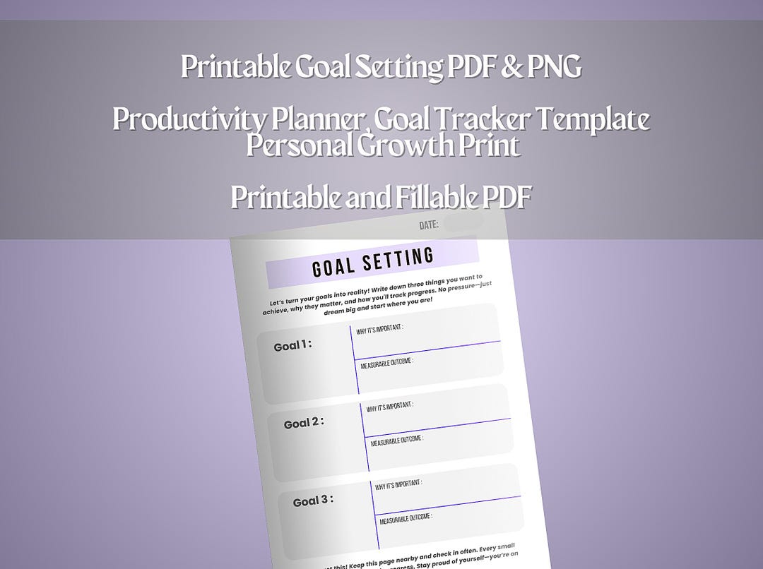 Printable Goal Setting Planner: Minimalistic Productivity Tracker ...