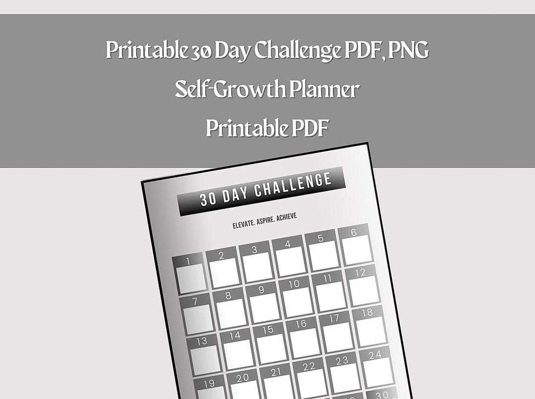 Printable 30 Day Goal & Habit Tracker: Self-growth Planner for Personal ...