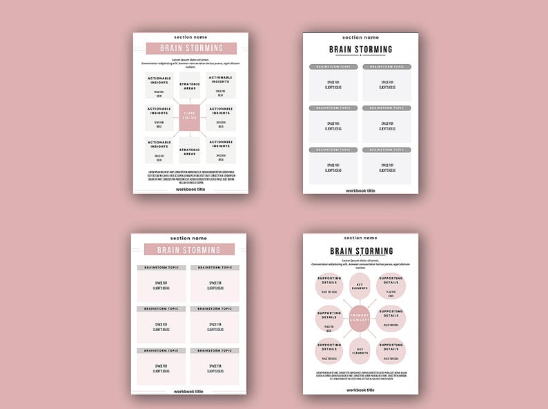 Editable Brainstorming Worksheets | Idea Mapping & Strategy Pages ...