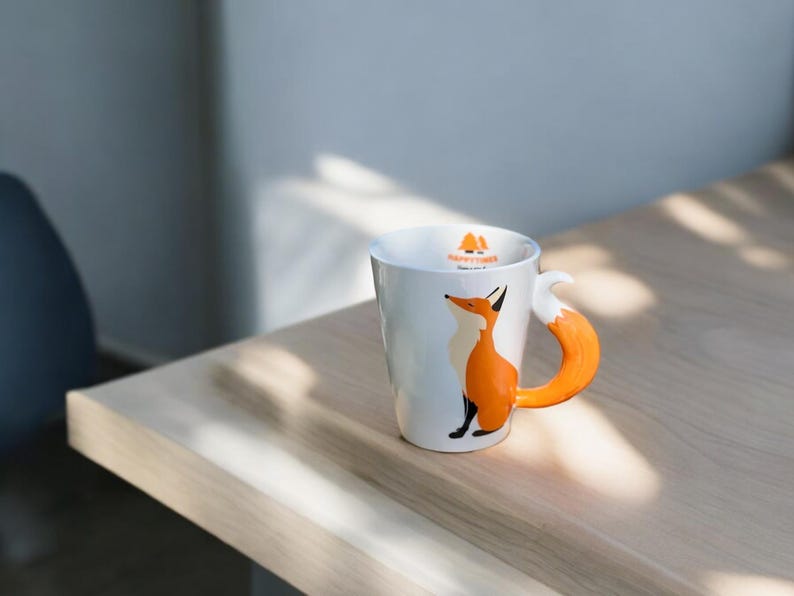 Creative Fox 3D Cartoon Coffee Mug With Fox Tailed Handle Cute Ceramic ...