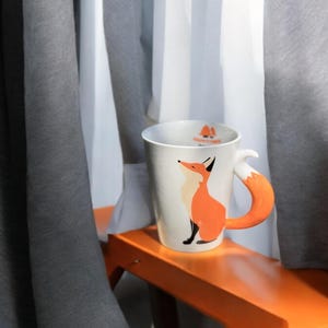 Creative Fox 3D Cartoon Coffee Mug With Fox Tailed Handle Cute Ceramic ...