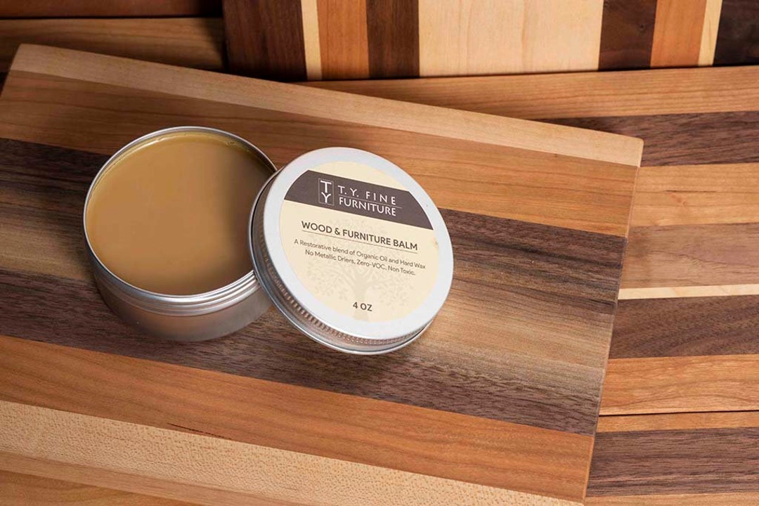 Wood and Furniture Balm- Organic Hard Wax Wood Finish - Etsy