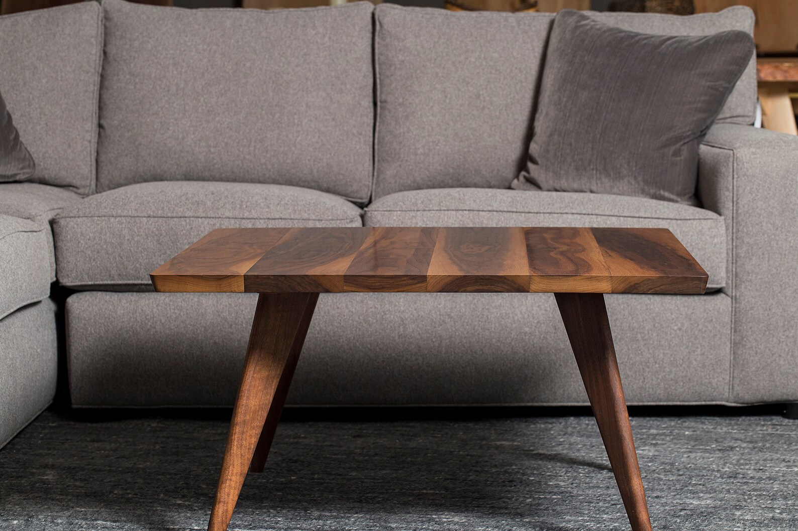 Mid Century Modern Square Solid Wood Coffee Table Walnut - Etsy Canada