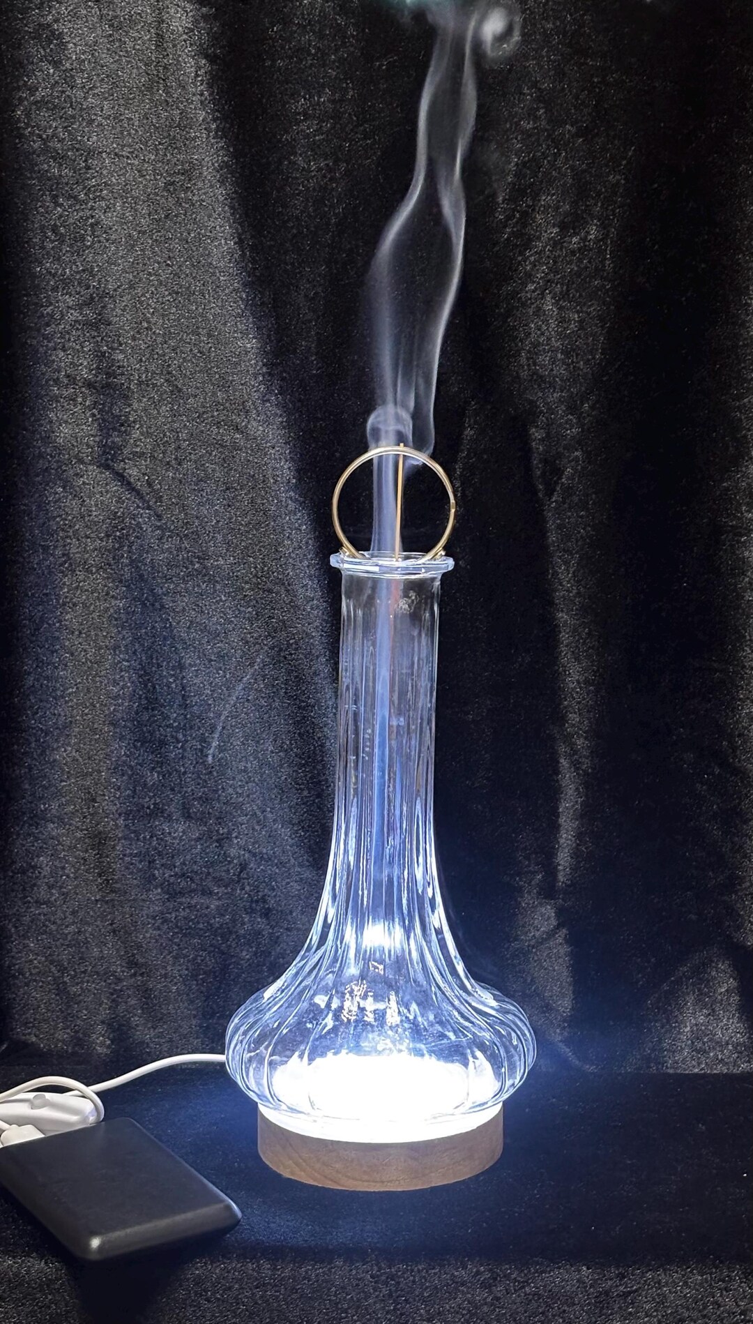 Handcrafted Glass Incense Burner With LED Lights - Etsy