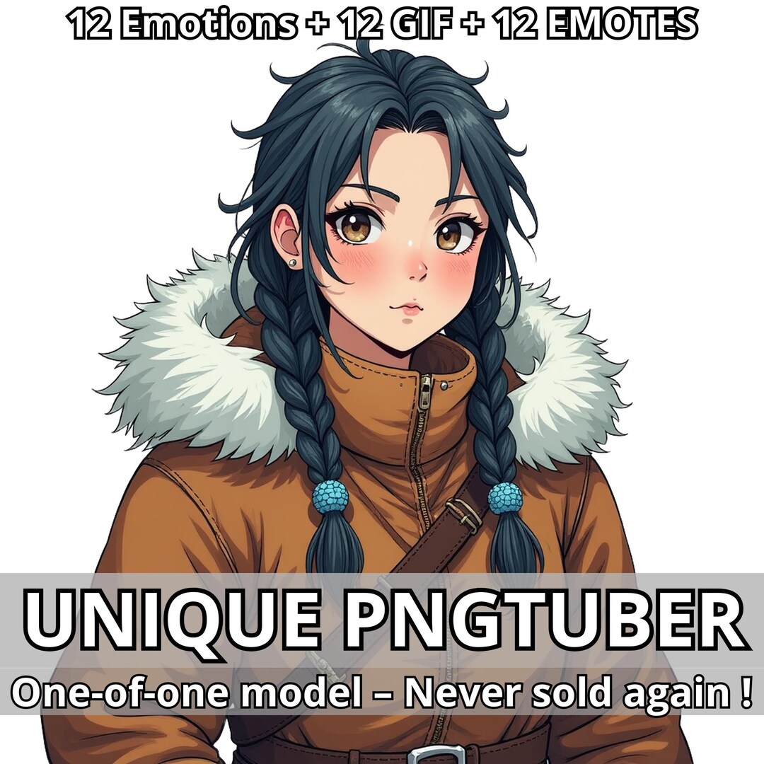 Premade Pngtuber Kira the Frostbound Hunter UNIQUE (never Resold) 12 ...
