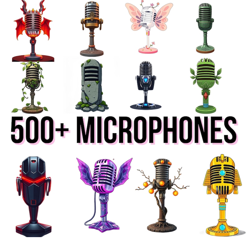 500+ Vtuber Microphone Pngs | Streaming Mic Assets (digital Download ...