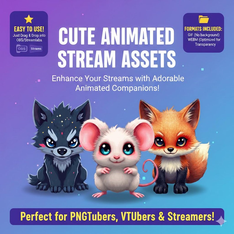 Animated Vtuber Stream Pets Animals , Custom Vtuber Streaming Pet Bat ...