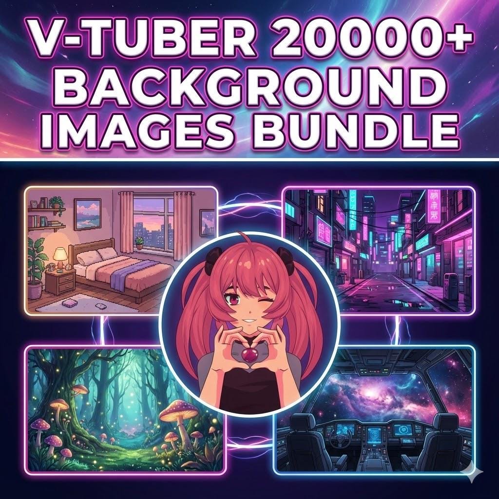 Vtuber Background Bundle 20000+ | Fantasy Lofi Sci-fi Anime Room ...