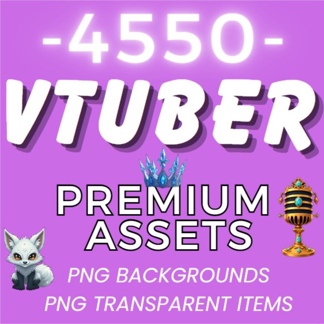 4500 + Stream ASSETS BUNDLE Vtube Studio Chair, Vtuber Microphone ...