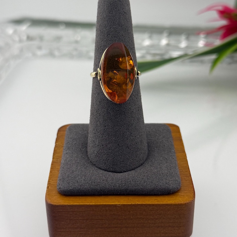 Vintage Soviet Russian Hallmark Baltic Amber Gilt Silver Ring - Etsy