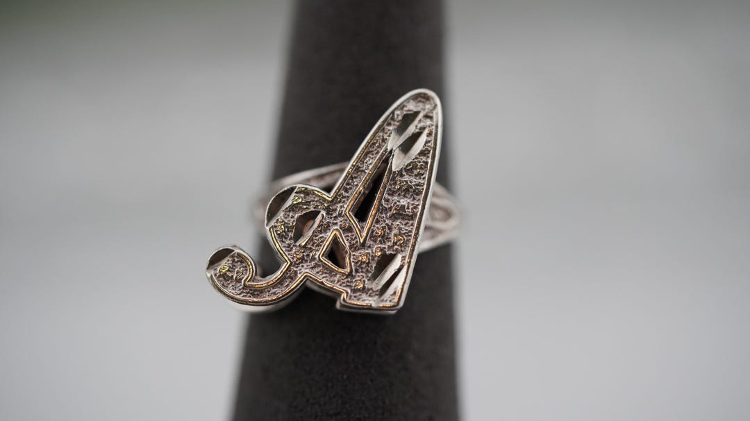 Vintage 3D Letter A Ring Sterling - Etsy