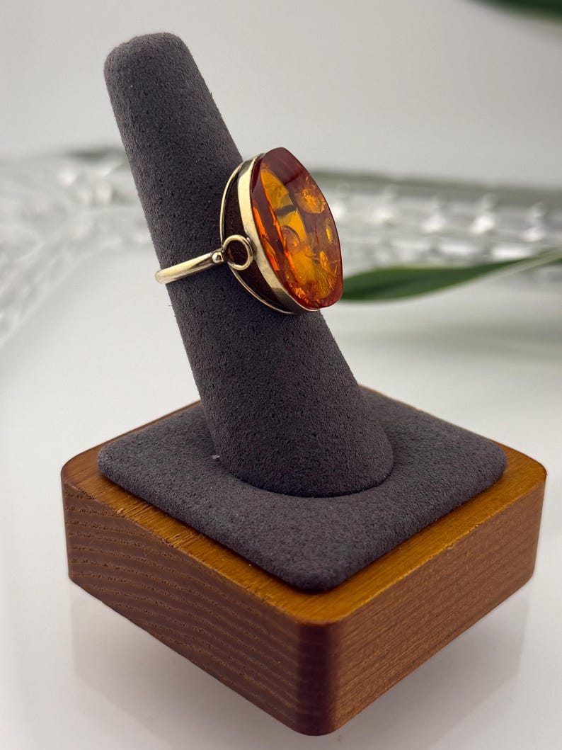 Vintage Soviet Russian Hallmark Baltic Amber Gilt Silver Ring - Etsy