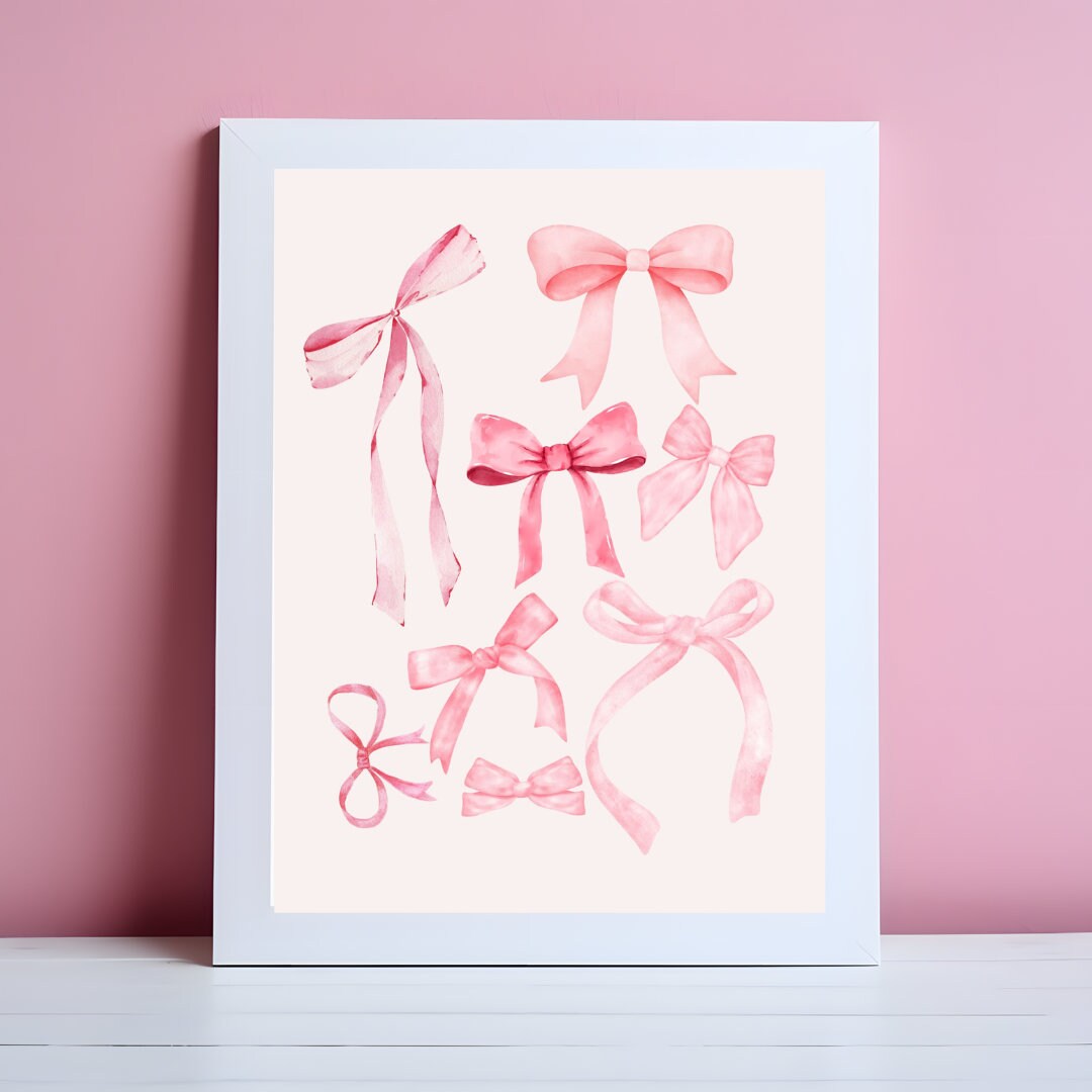 Pink Multi Bow Coquette Poster - Etsy