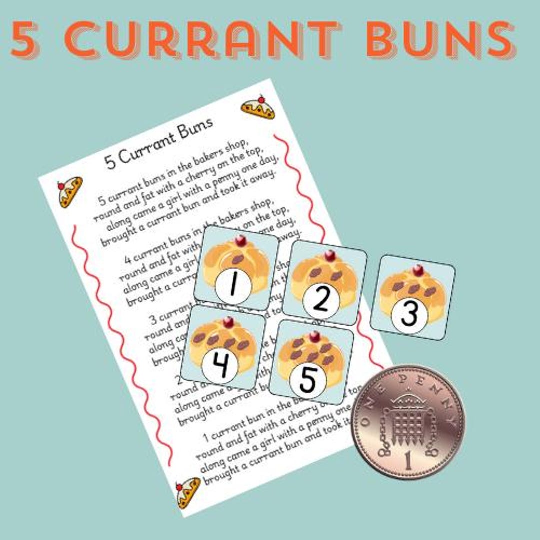 5 Currant Buns Printable - Etsy UK