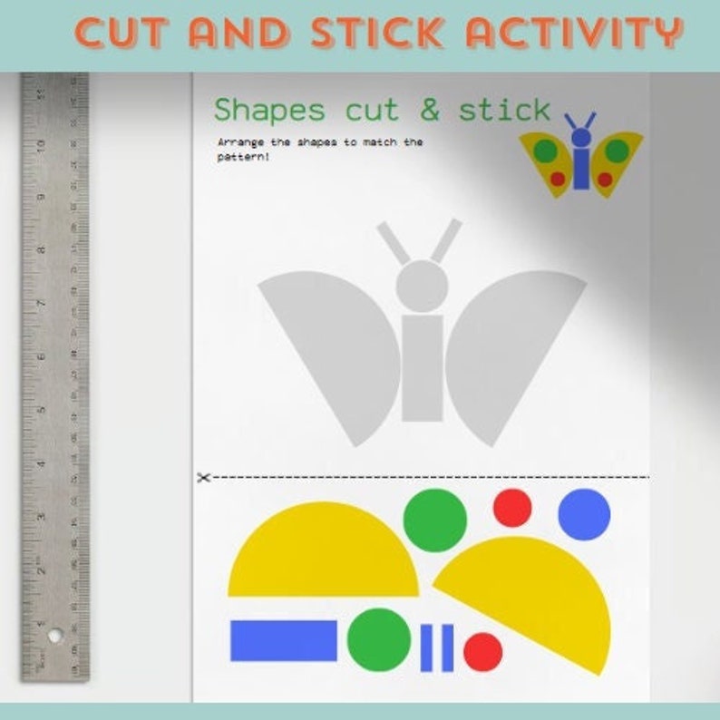 Cut and Stick Shape Activity Sheet - Etsy