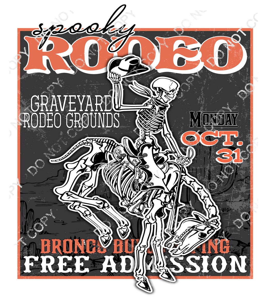 Western Halloween Png, Skeleton Png, Spooky Rodeo Png - Etsy