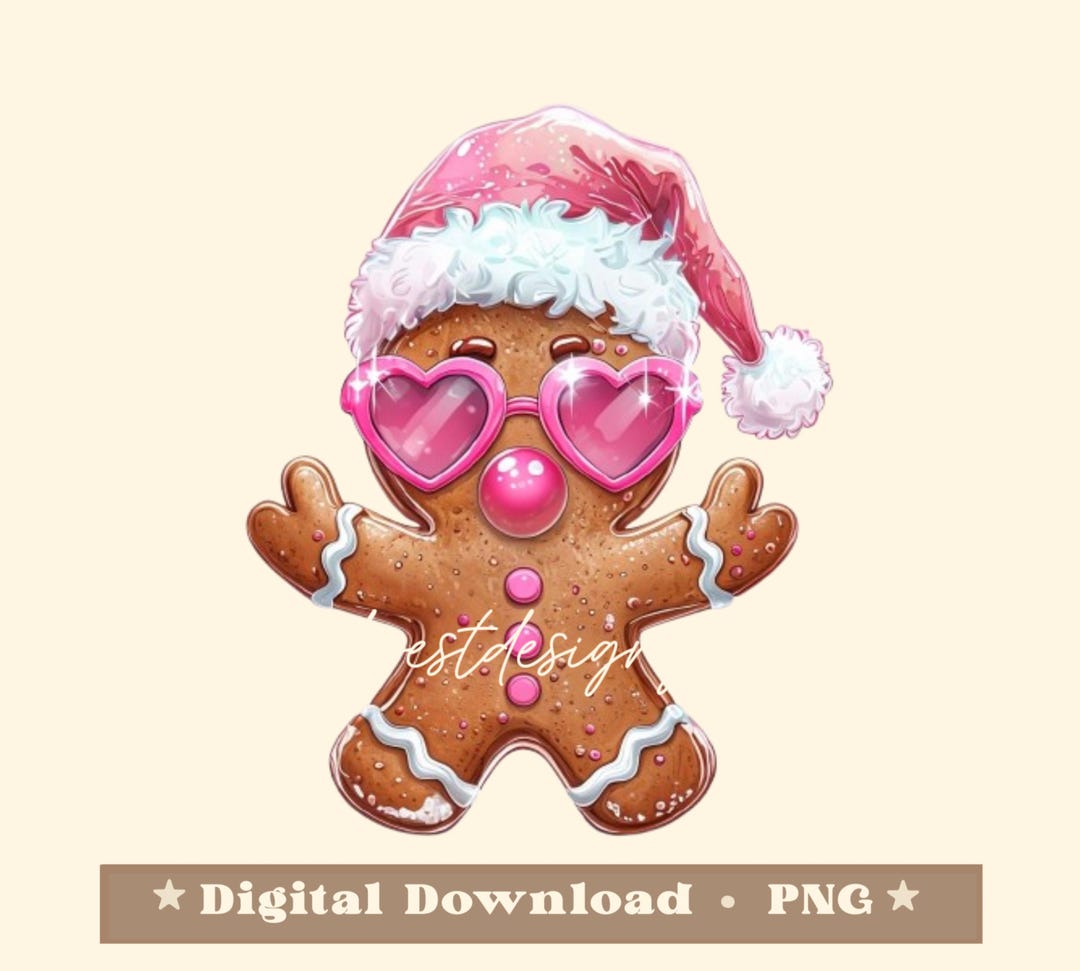 Gingerbread Man Bubble Png, Digital Download, Sublimation Design Trendy ...