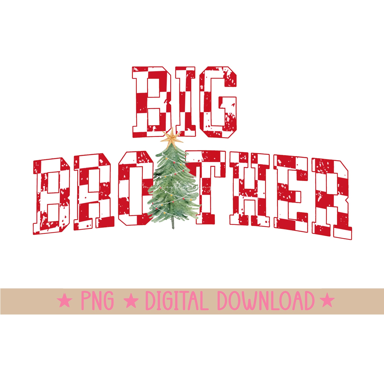 Checkered Big Brother Png, Digital Download, Sublimation Design Trendy ...
