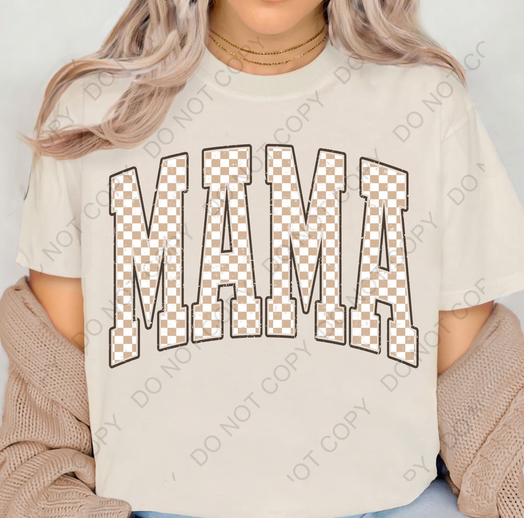 Checkered Mama Png,tan Checkered Mama Png, Digital Download ...