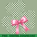 Green Checkered Clover Png, Croquette Bow Clover Digital Download ...