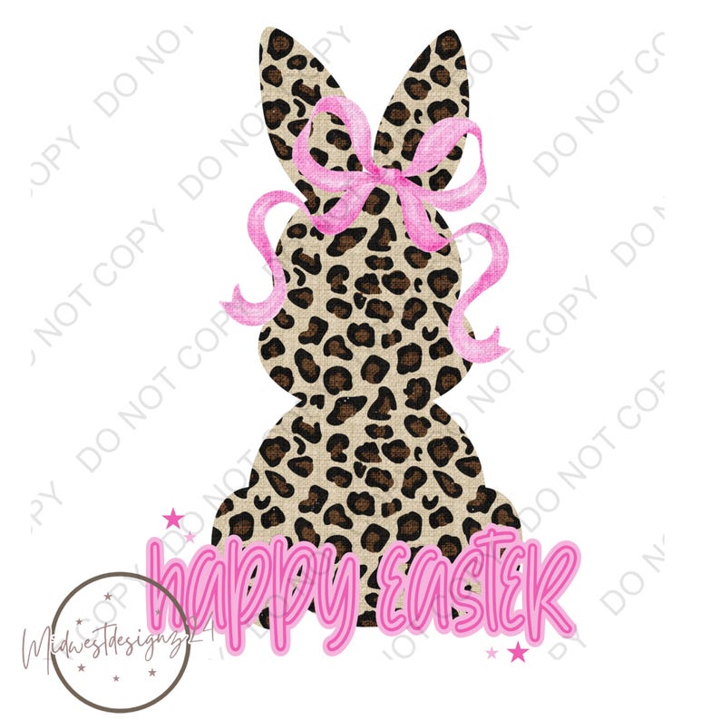 Easter Bunny Cheetah Bow Png, Bow Easter Png, Easter Png, Coquette Bow ...