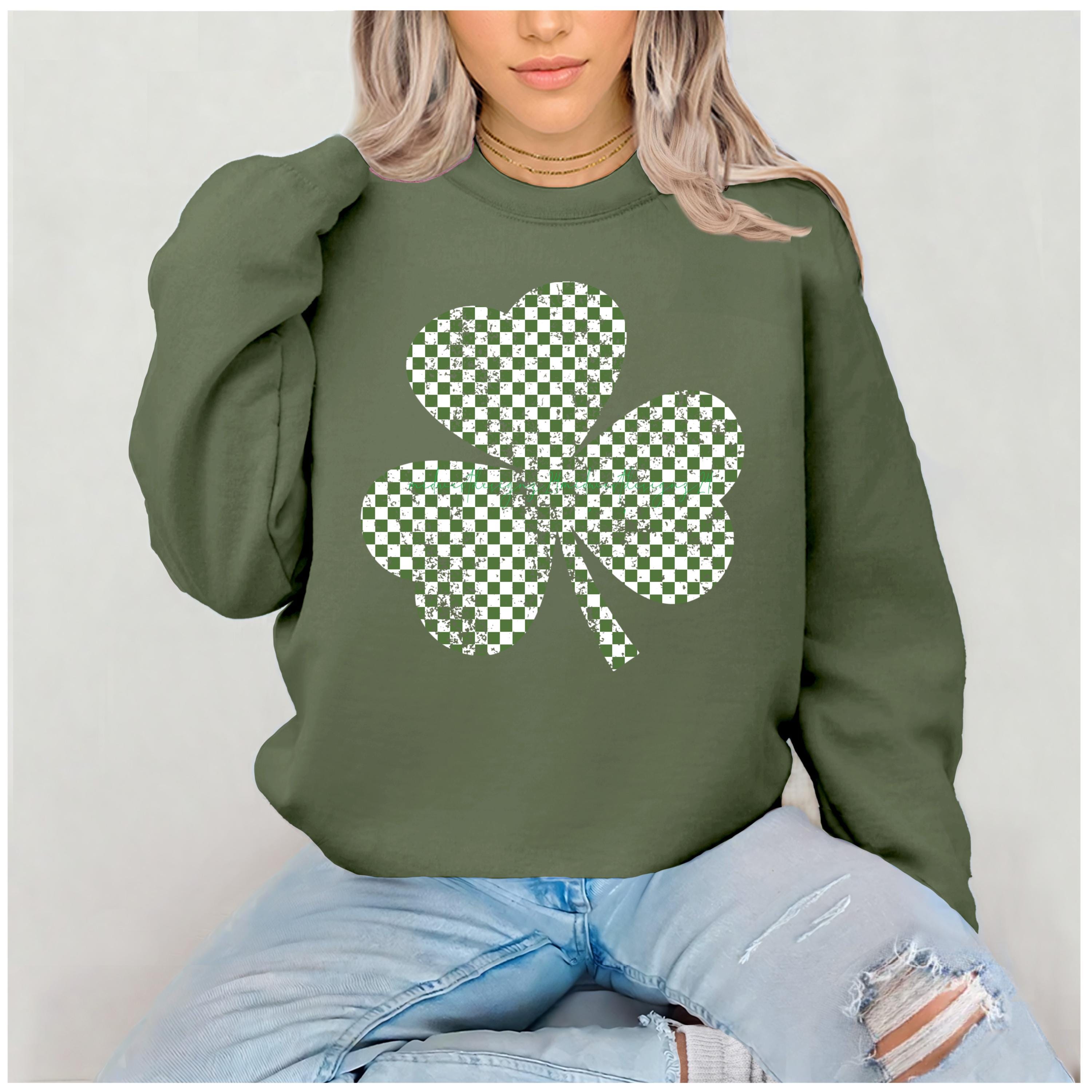 Green Checkered Clover Png, Digital Download, Sublimation Design Trendy ...