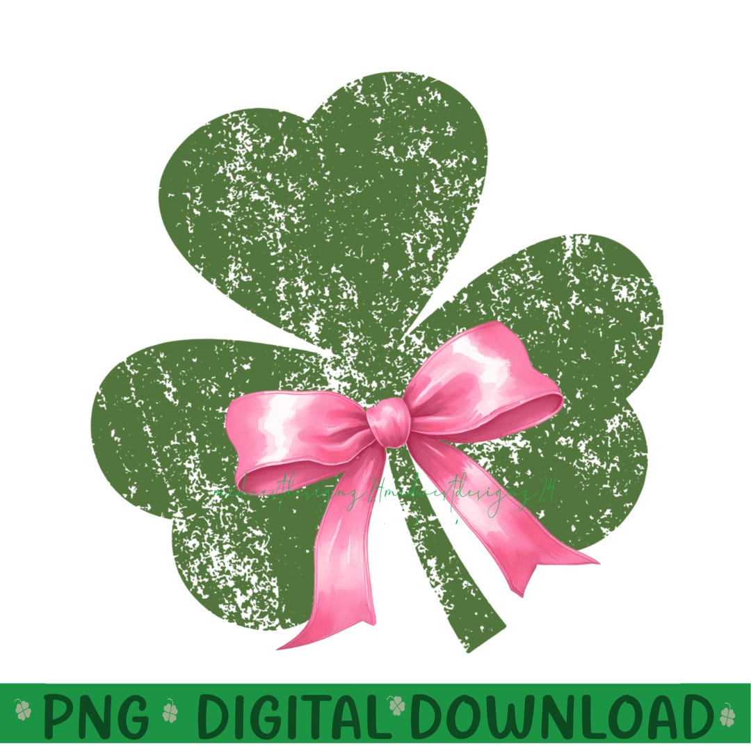 Green Clover Png, Croquette Bow Clover Digital Download, Sublimation ...