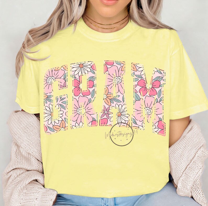 Floral Gram Png, Digital Download, Sublimation Design Trendy Design ...