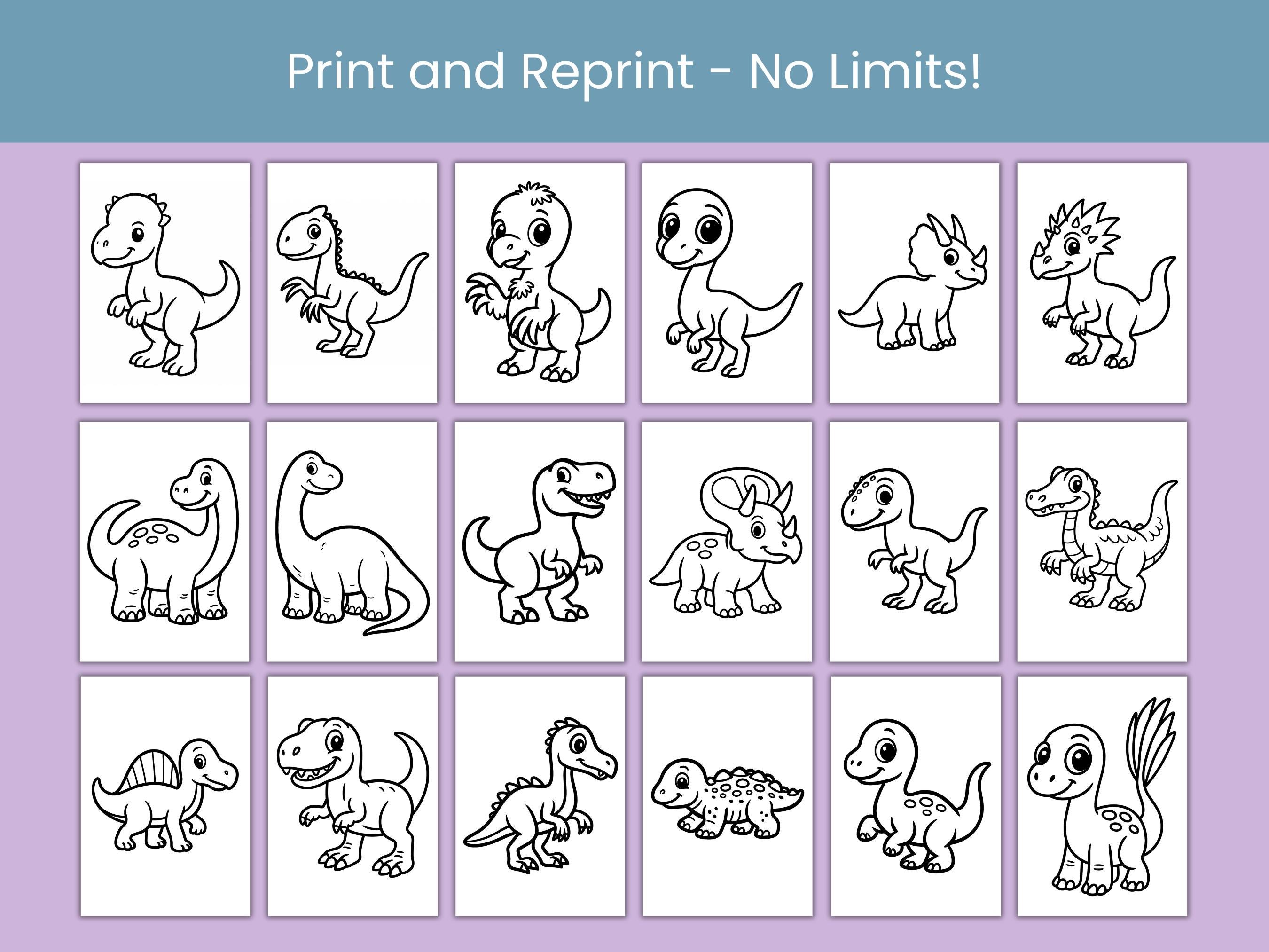 Fun Preschool Bold and Easy Coloring Pages Printable Dinosaurs Simple ...