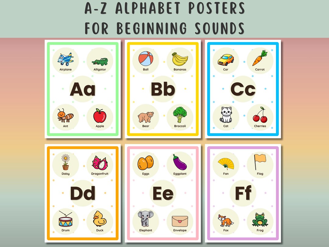 ABC Posters Classroom Printable Alphabet Posters Alphabet Education ...