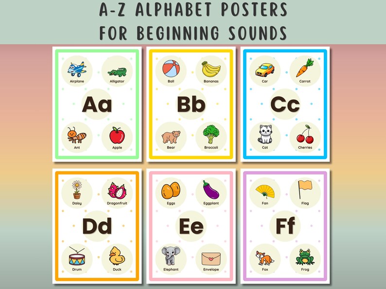ABC Posters Classroom Printable Alphabet Posters Alphabet Education ...