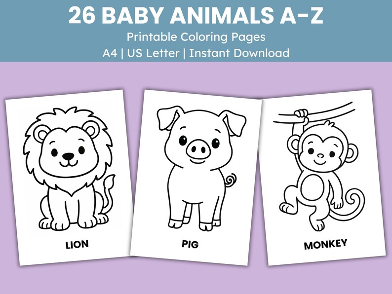 Cute Baby Animals Coloring Pages Bold and Easy Coloring Pages Cute ...