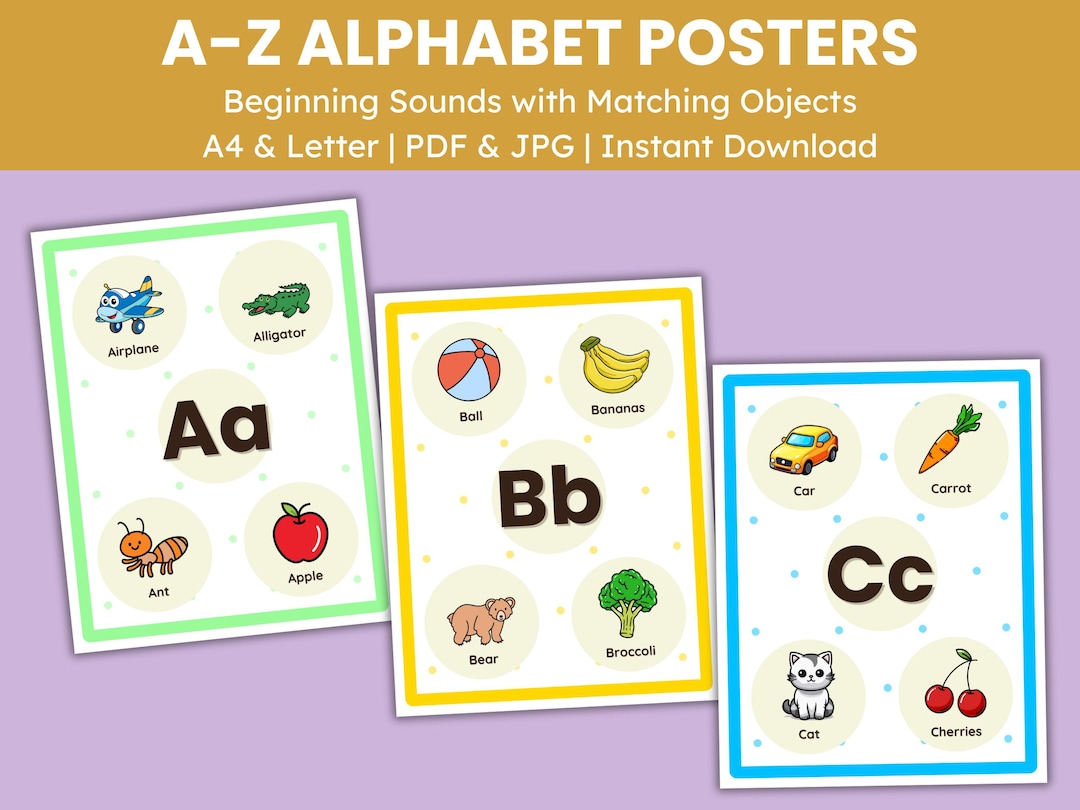 ABC Posters Classroom Printable Alphabet Posters Alphabet Education ...