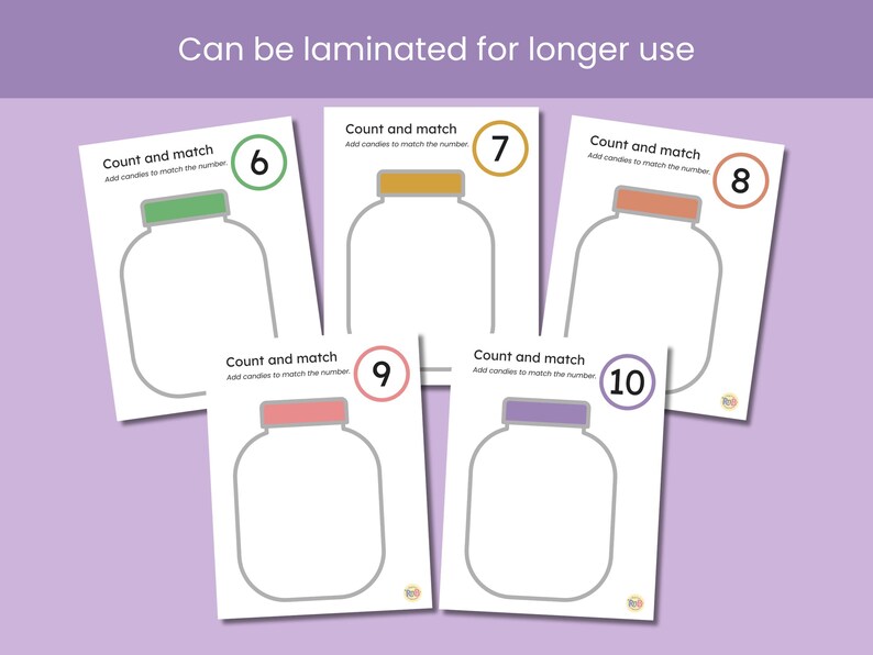 Count and Match Numbers 1–10 | Candy Jar Counting Activity | Preschool ...