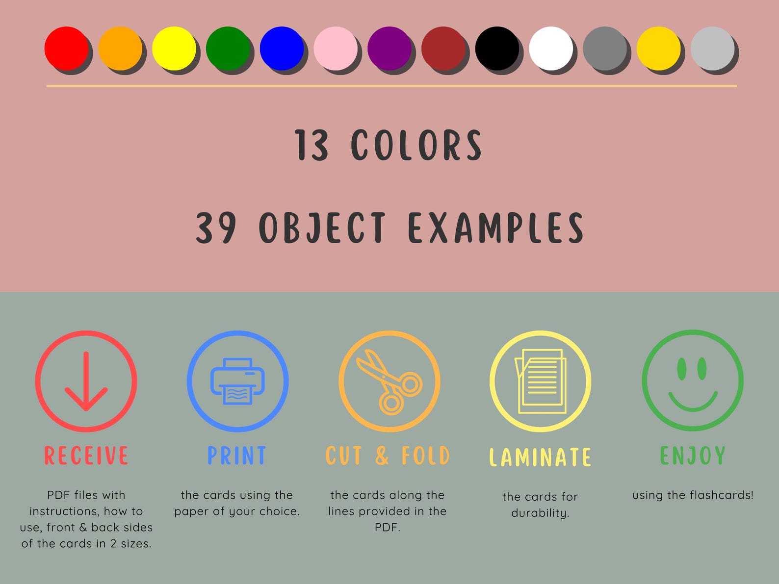 Printable Flashcards Teaching Colors for Homeschool Activity Learning ...