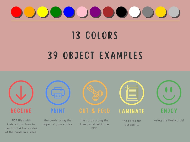 Printable Flashcards Teaching Colors for Homeschool Activity Learning ...