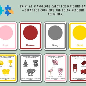 Printable Flashcards Teaching Colors for Homeschool Activity Learning ...