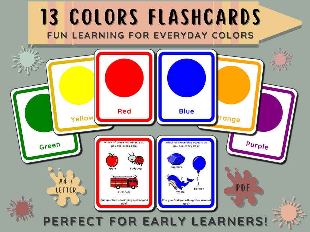 Printable Color Flashcards for Toddlers - Homeschool Activity, Teaching ...
