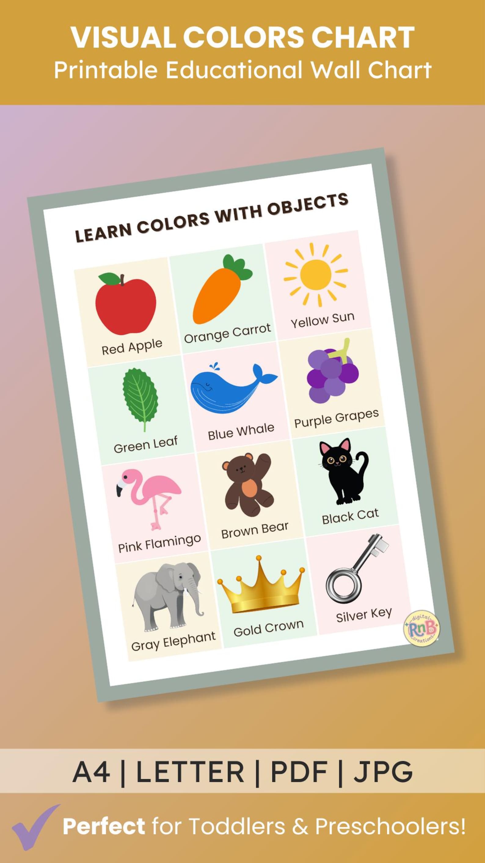 Homeschool Printables Educational Wall Art Printable Colors Wall Art ...
