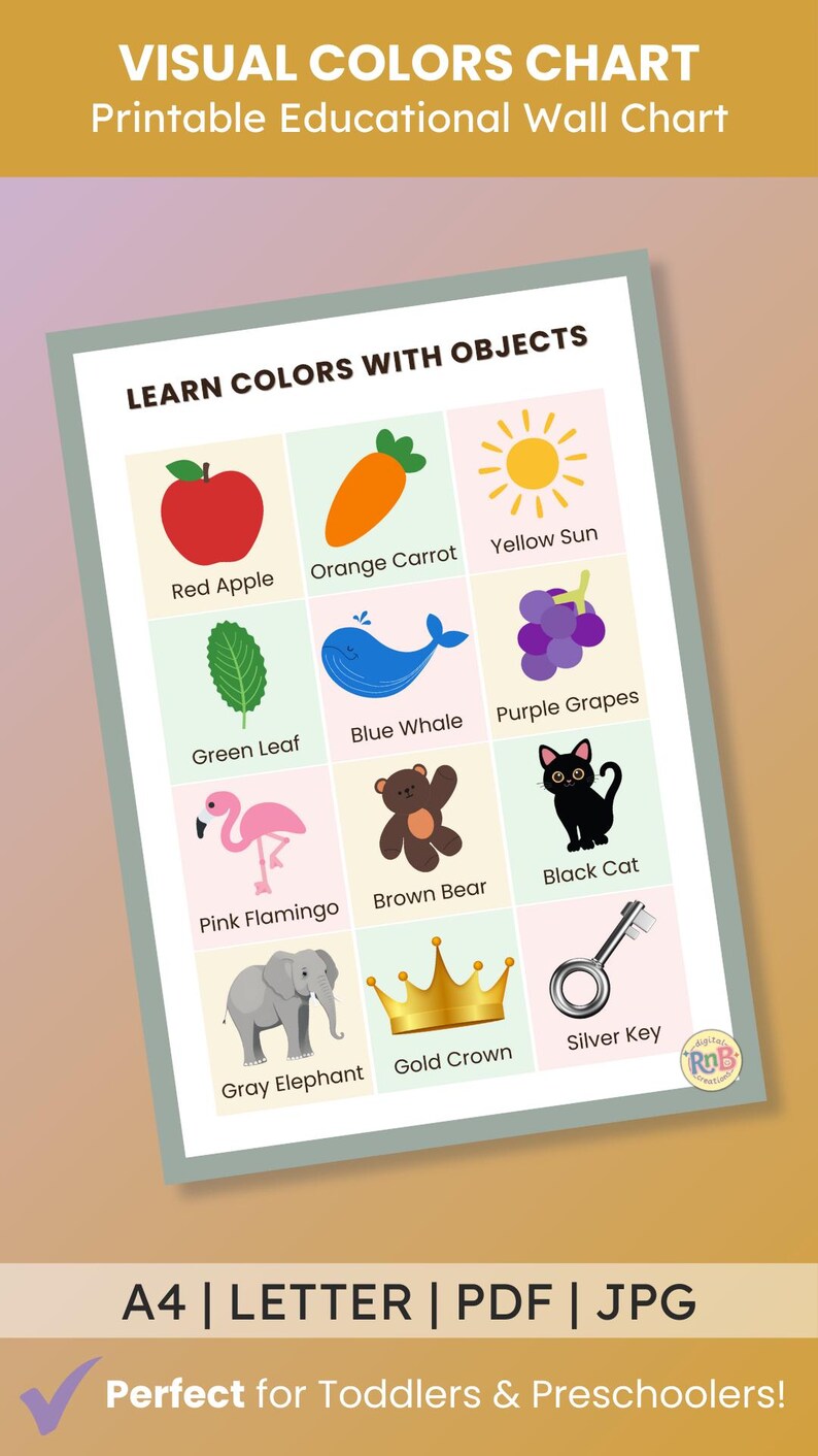 Homeschool Printables Educational Wall Art Printable Colors Wall Art ...