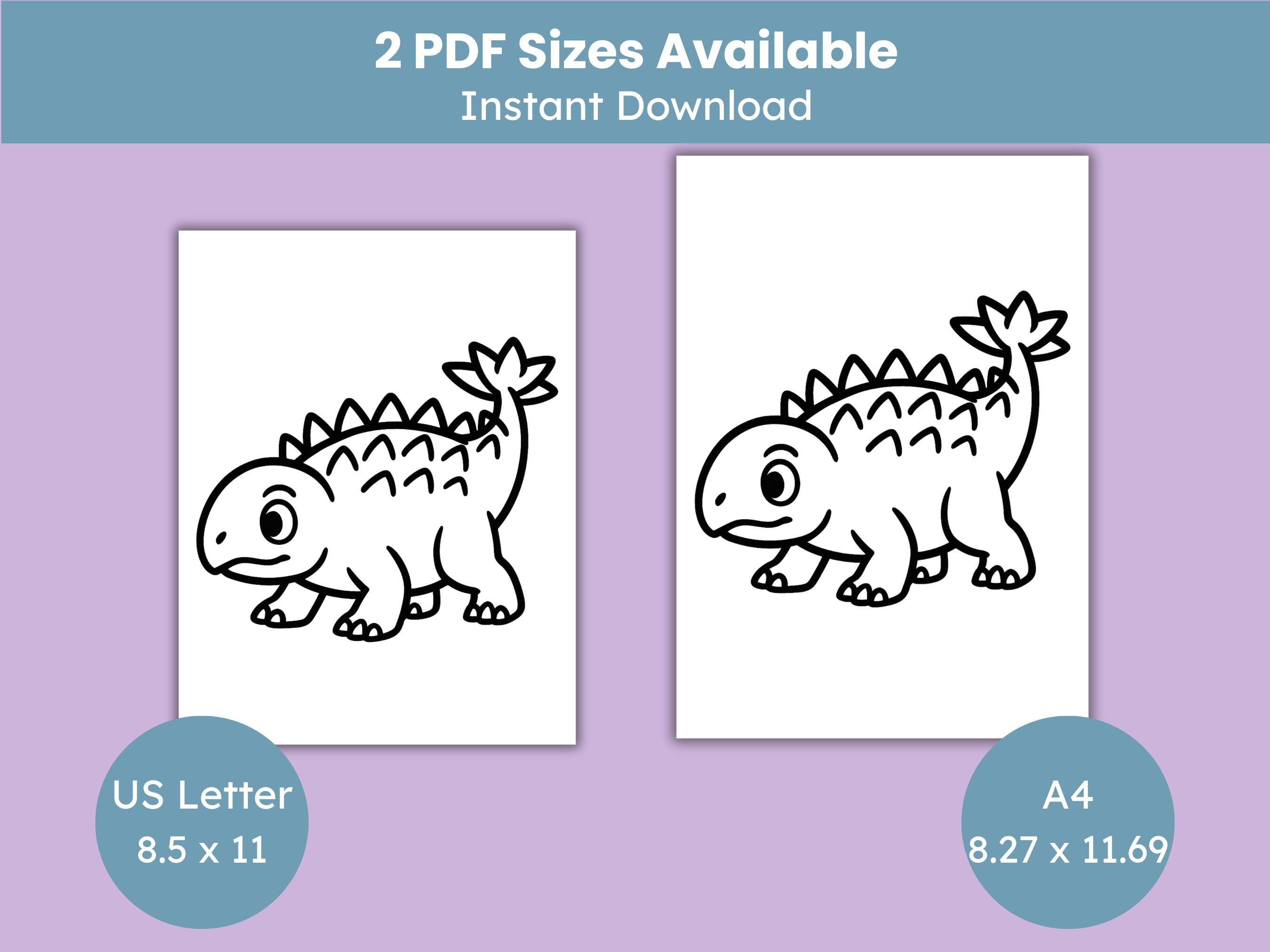 Fun Preschool Bold and Easy Coloring Pages Printable Dinosaurs Simple ...