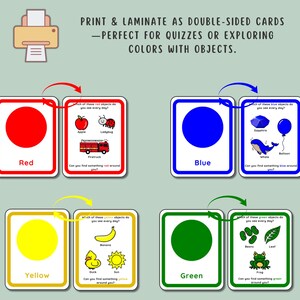 Printable Flashcards Teaching Colors for Homeschool Activity Learning ...