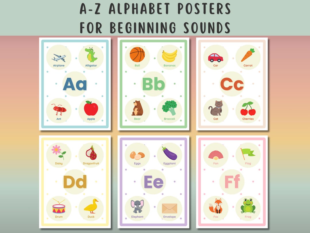 ABC Posters Classroom Printable Alphabet Posters Alphabet Education ...
