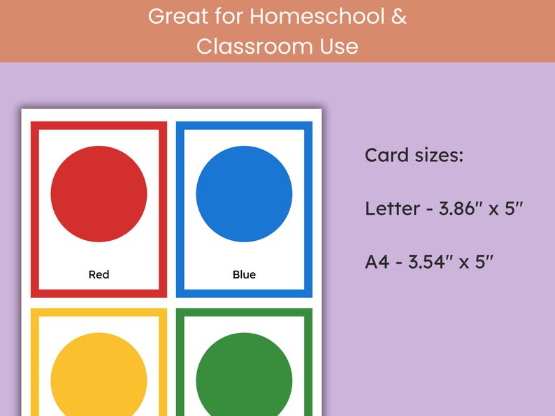 Printable Flashcards Teaching Colors for Homeschool Activity Learning ...