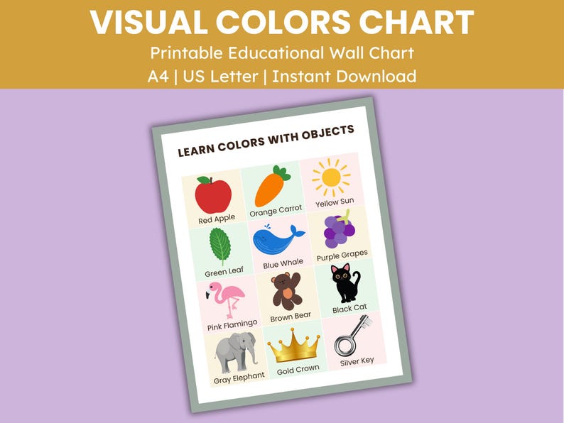 Homeschool Printables Educational Wall Art Printable Colors Wall Art ...