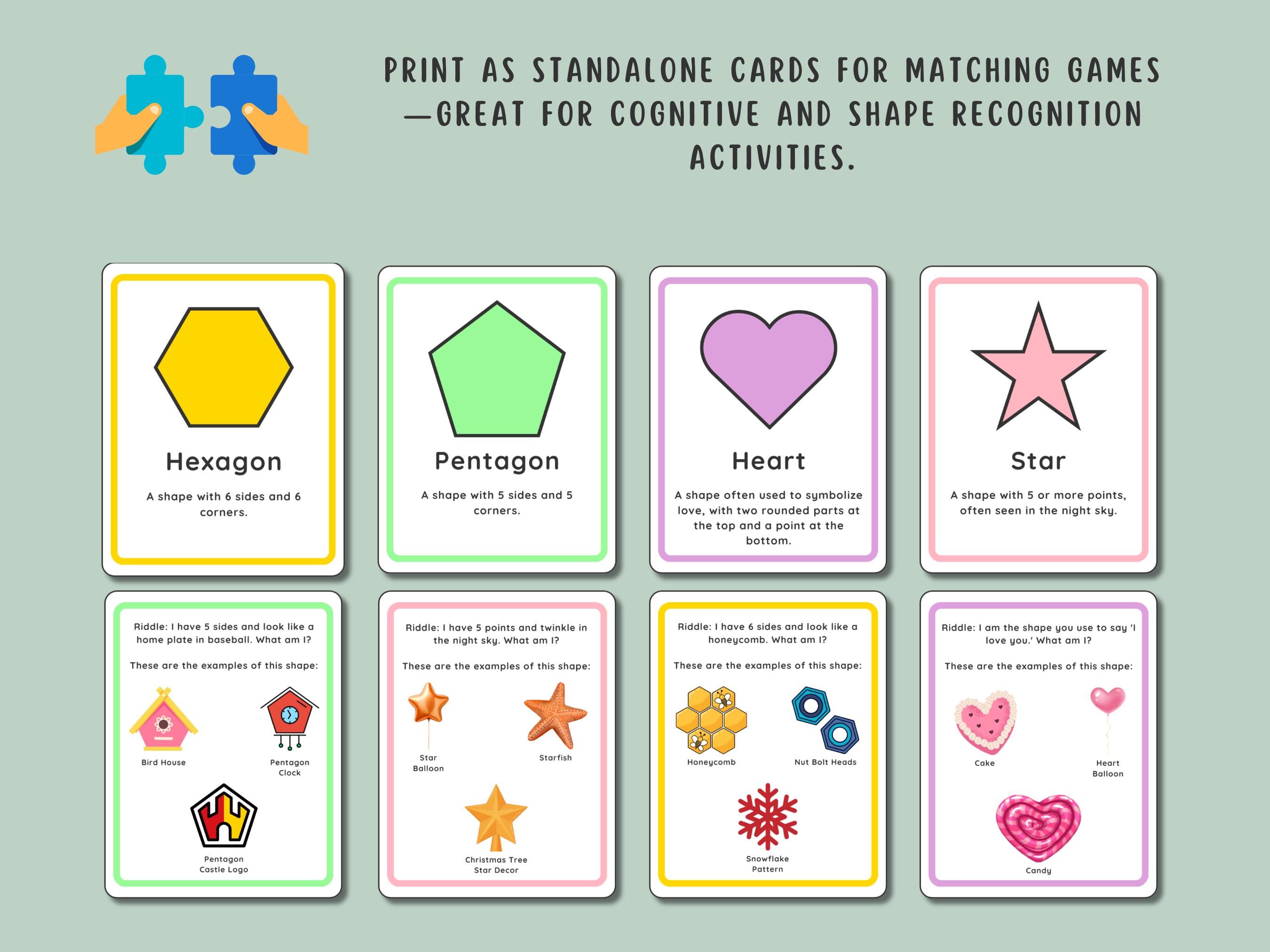 Printable Shapes Flashcards for Kids | Double-sided Educational Cards ...