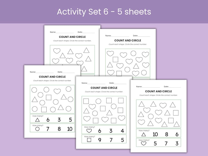 Count and Circle Worksheets 1–10 • Counting Numbers Activities for ...
